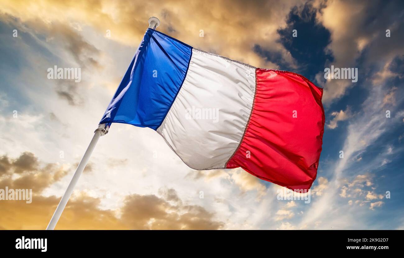 Sunset france flag hi-res stock photography and images - Alamy
