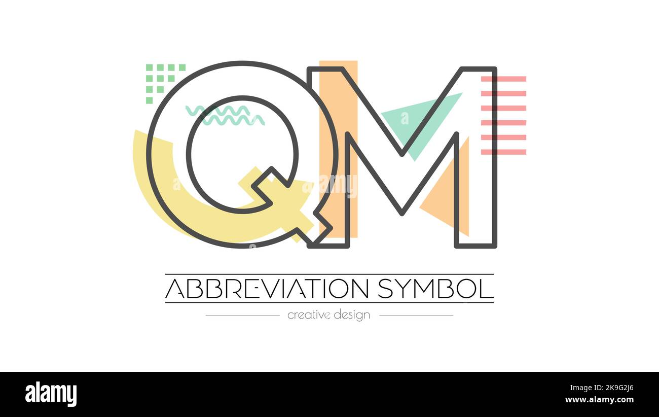 Letters Q and M. Merging of two letters. Initials logo or abbreviation ...