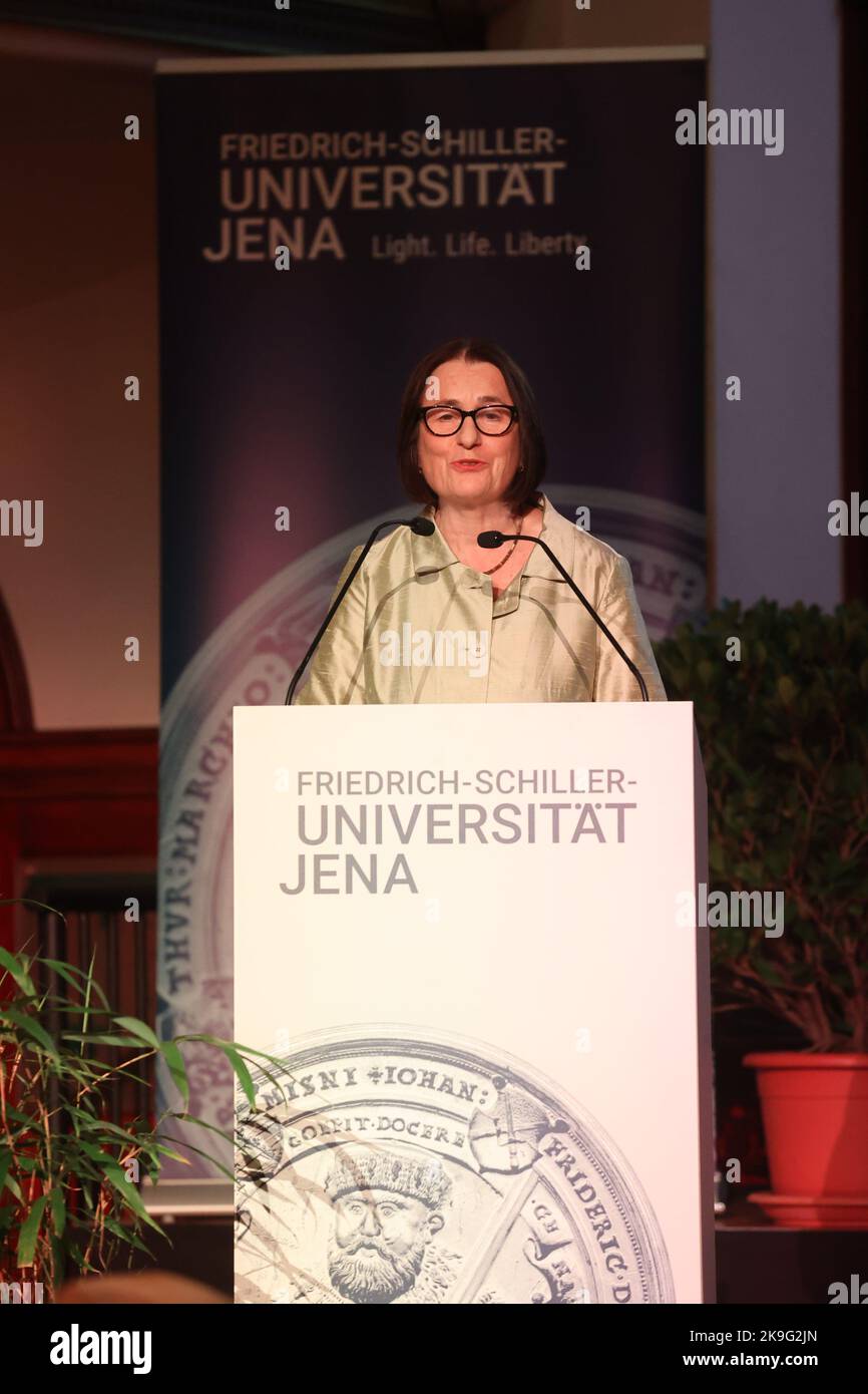 Jena, Germany. 28th Oct, 2022. Irina Scherbakowa, Memorial co-founder ...