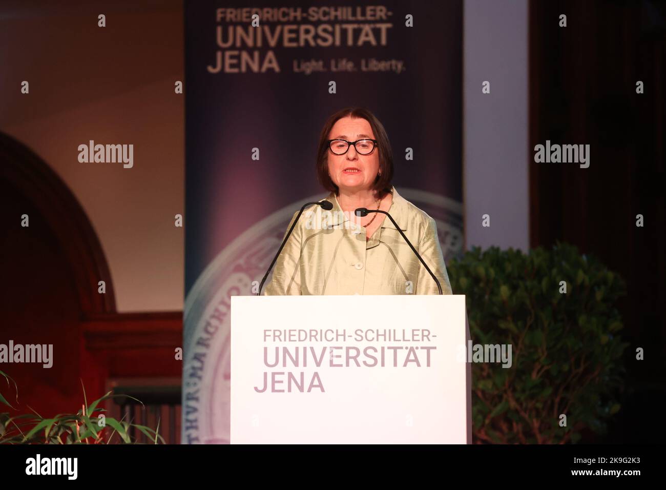 Jena, Germany. 28th Oct, 2022. Irina Scherbakowa, Memorial co-founder ...