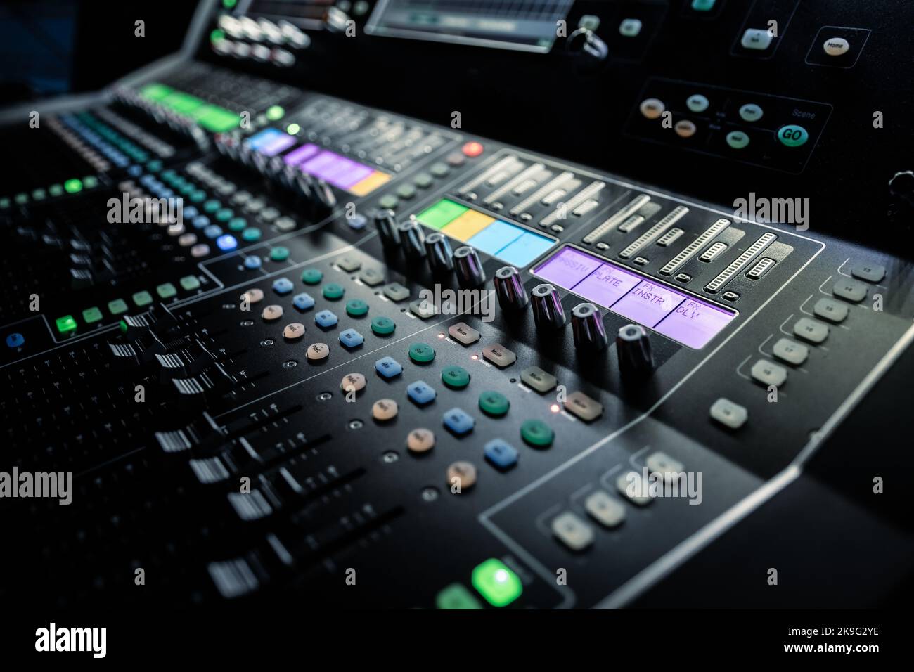Sound control music mixer in record studio Stock Photo - Alamy