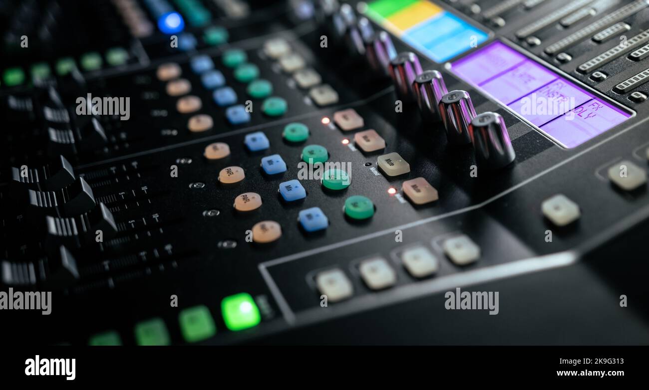 Sound control music mixer in record studio Stock Photo - Alamy