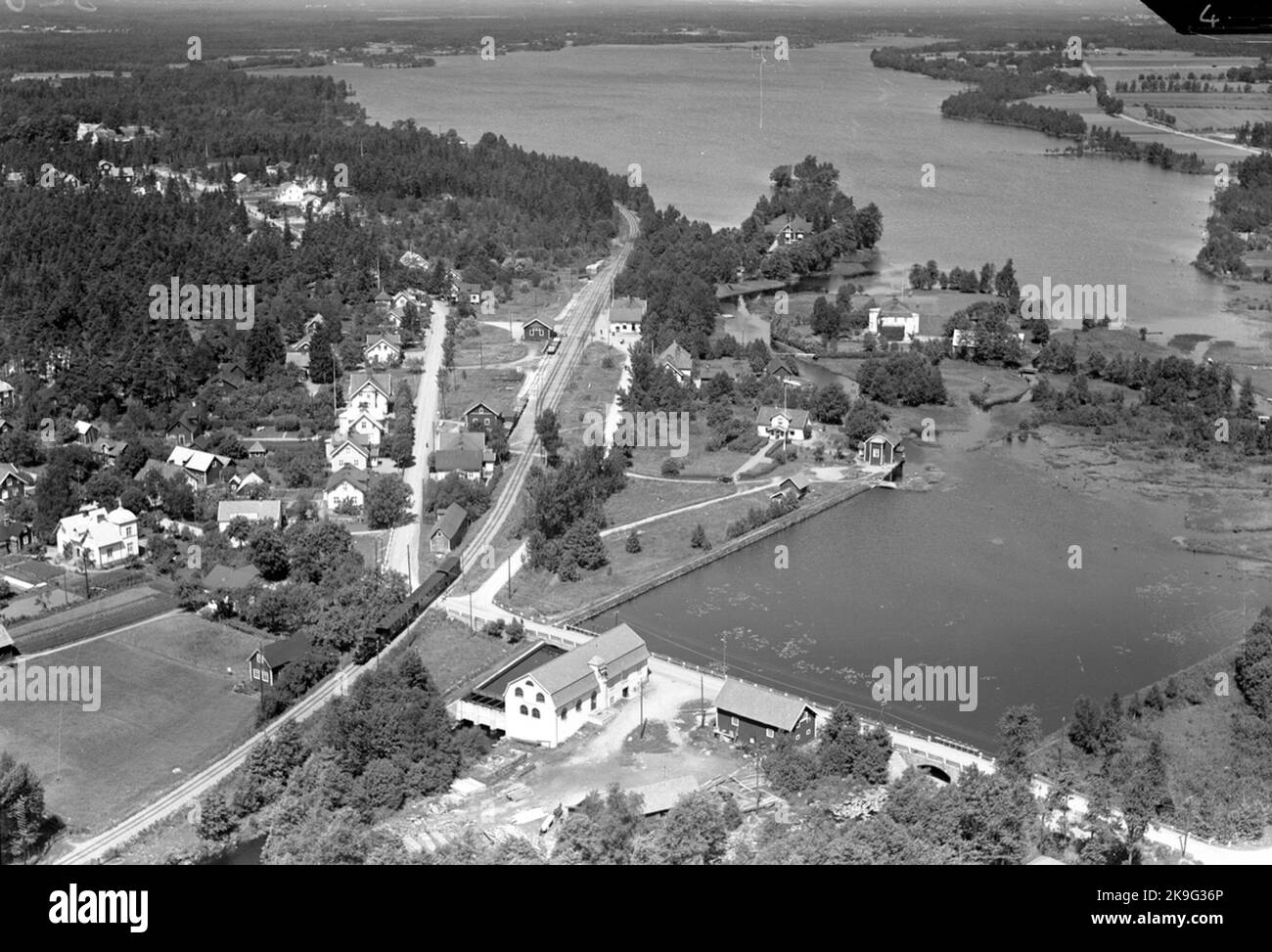 Aerial image of Ingelstad station and its surroundings Stock Photo - Alamy