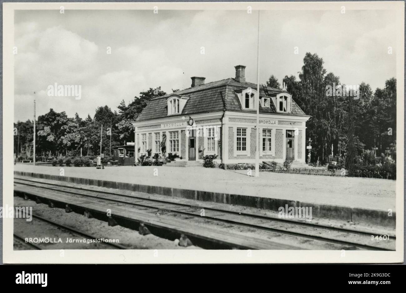 The railway station in Bromölla Stock Photo - Alamy