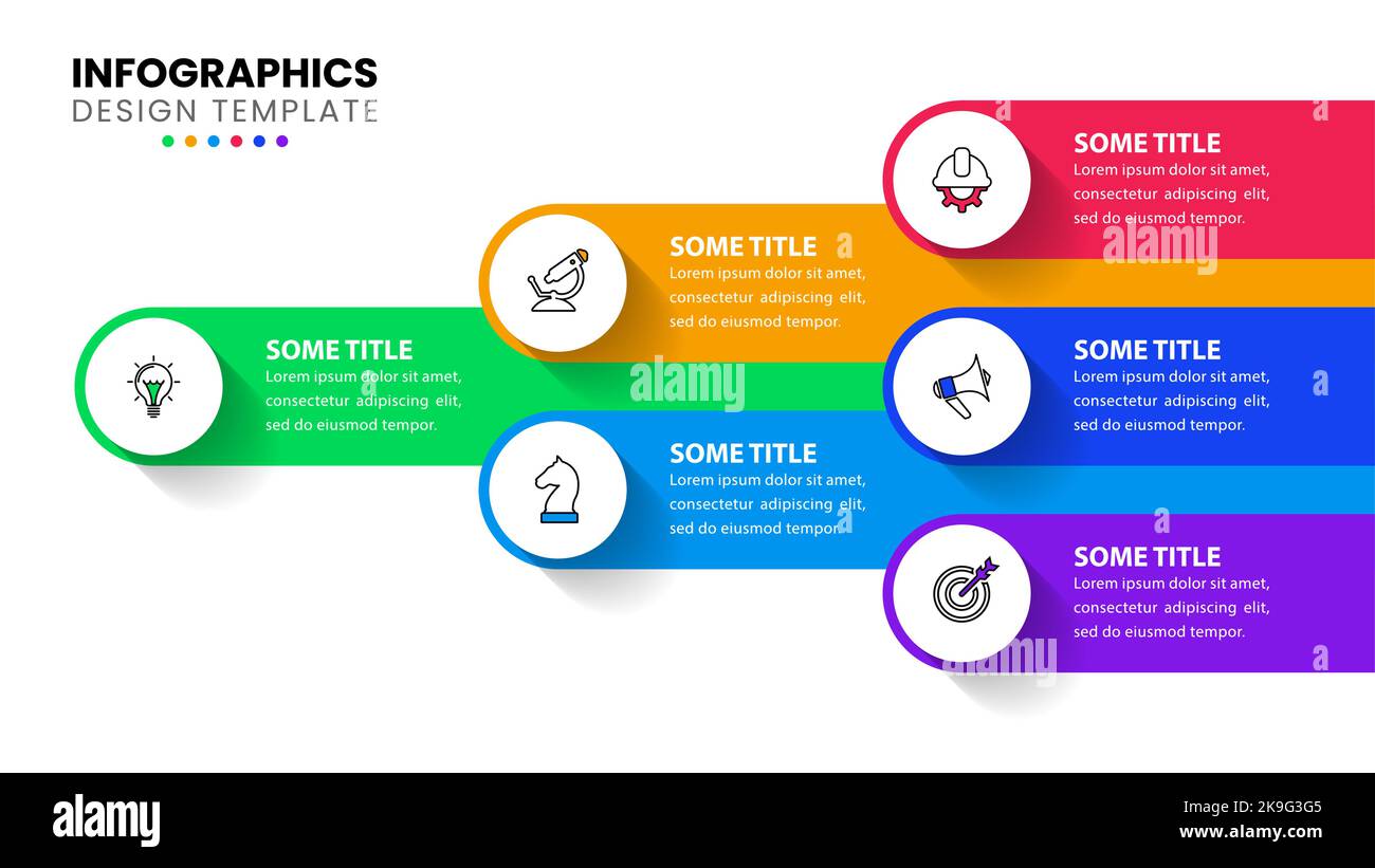 Infographic template with icons and 6 options or steps. Can be used for ...