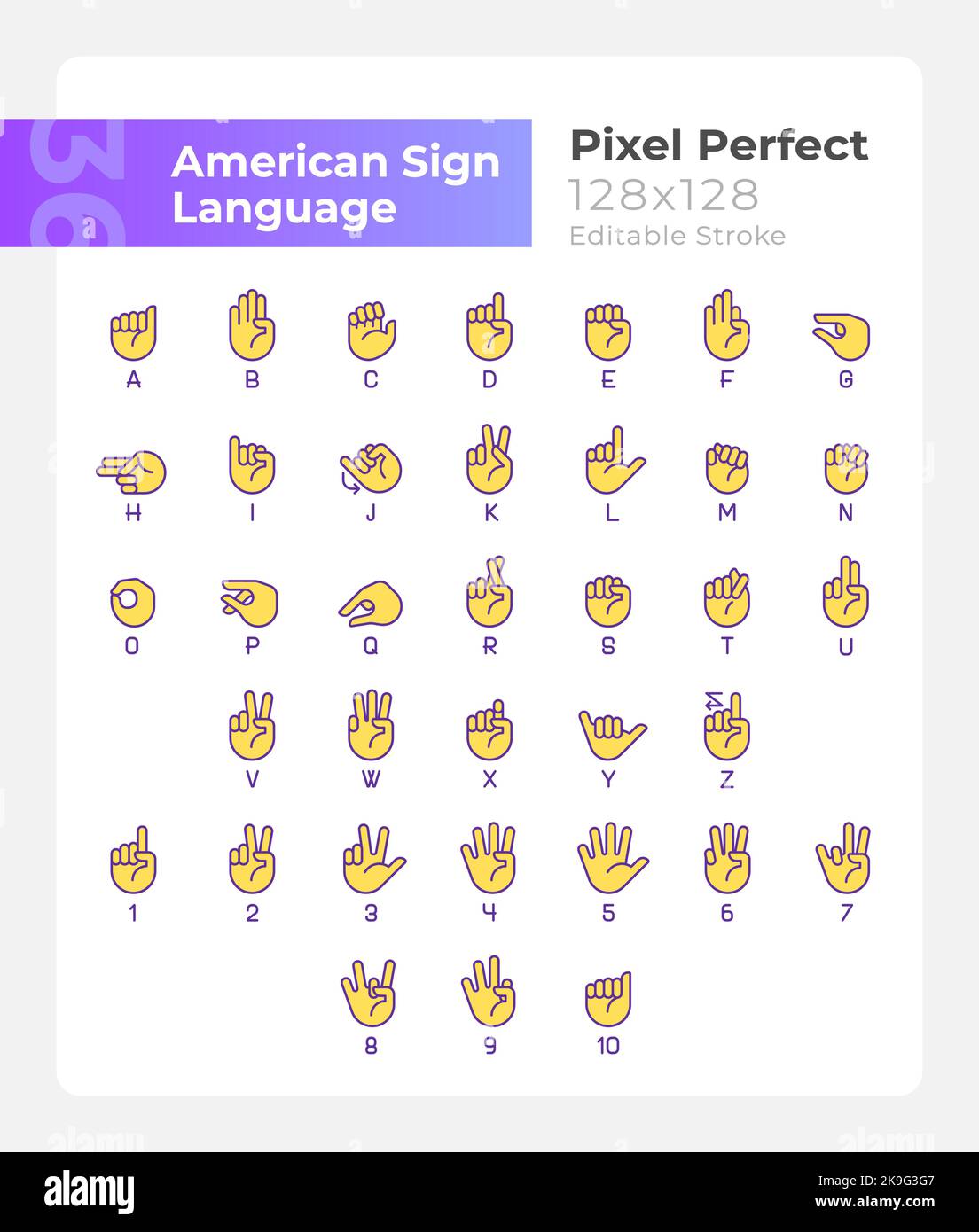 Asl icons hi-res stock photography and images - Alamy