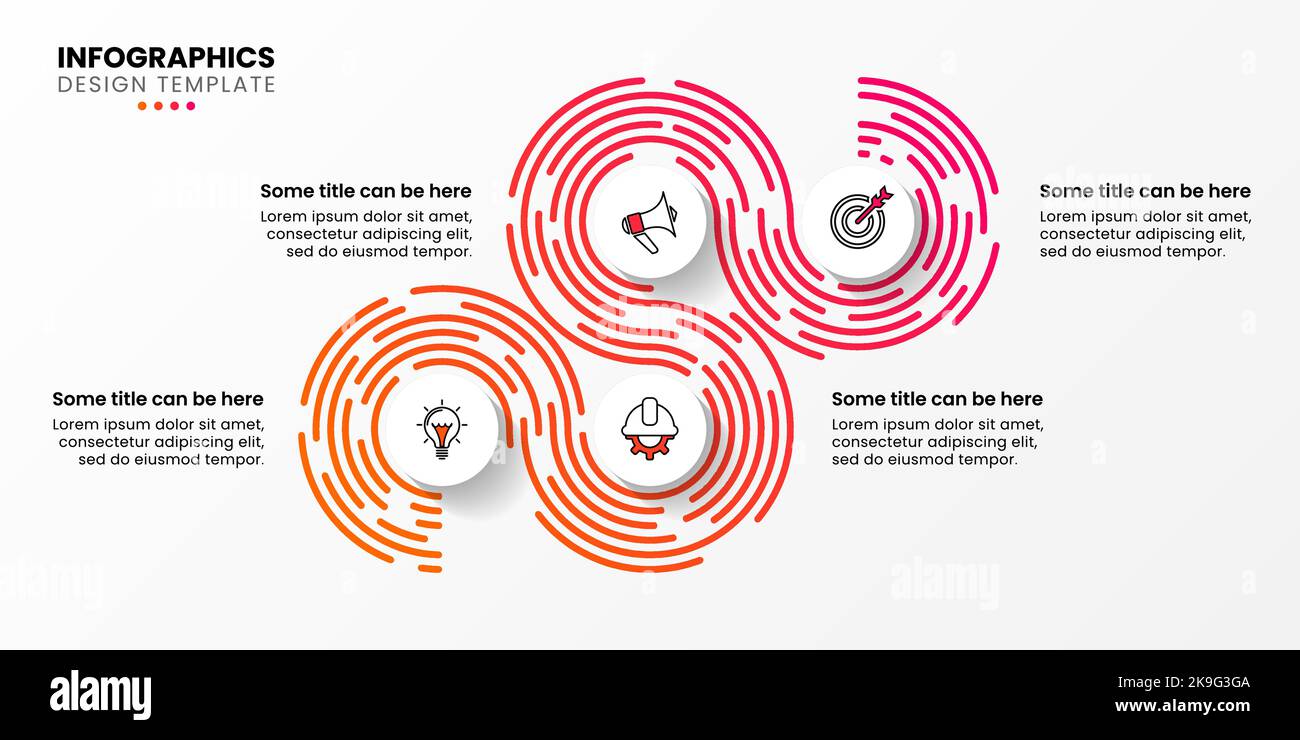 Infographic template with icons and 4 options or steps. Line. Can be used for workflow layout ...