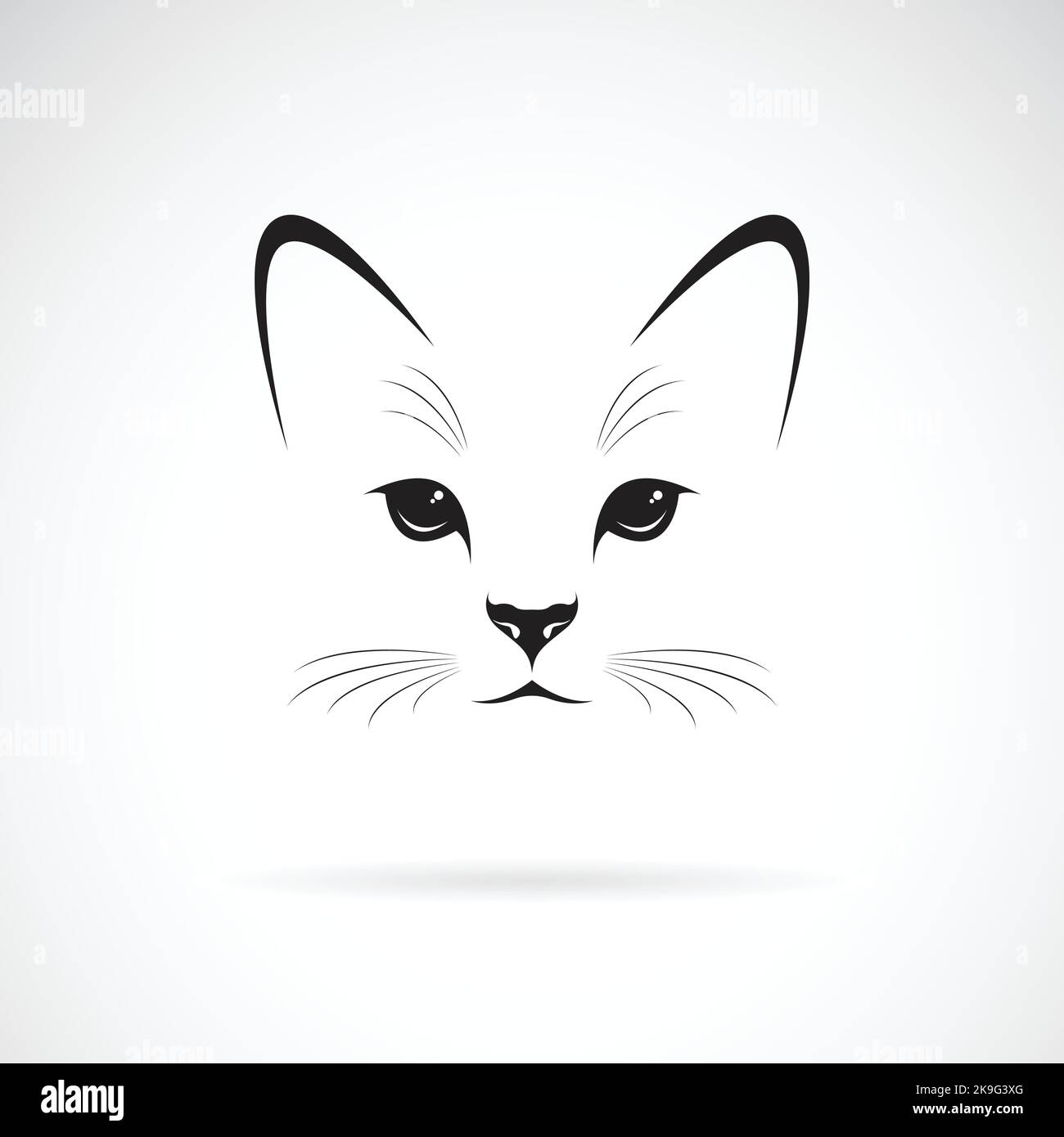 Vector of a cat face design on white background, Pet. Animals. Easy editable layered vector ...