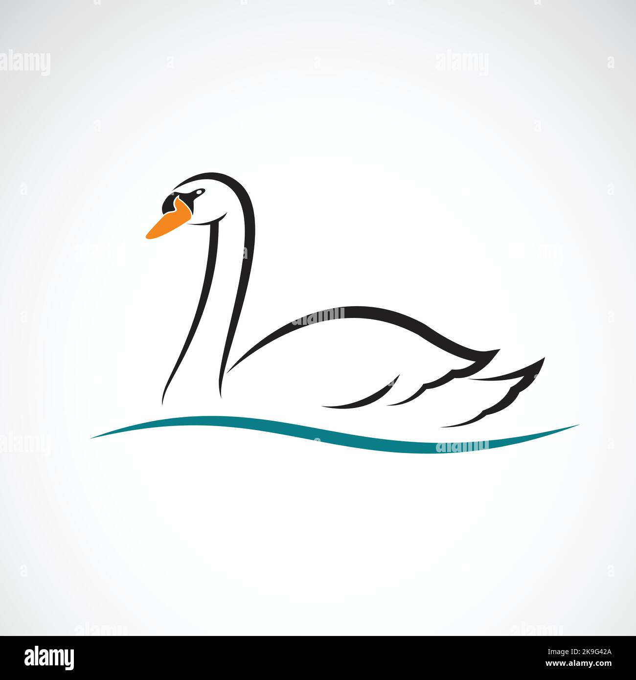 Vector of swan on white background. Wild Animals. Easy editable layered ...