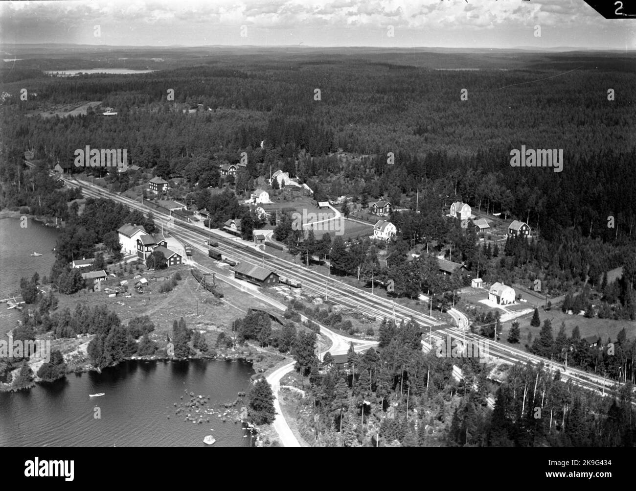 Aerial photo over the station station house of the Habom model, the ...