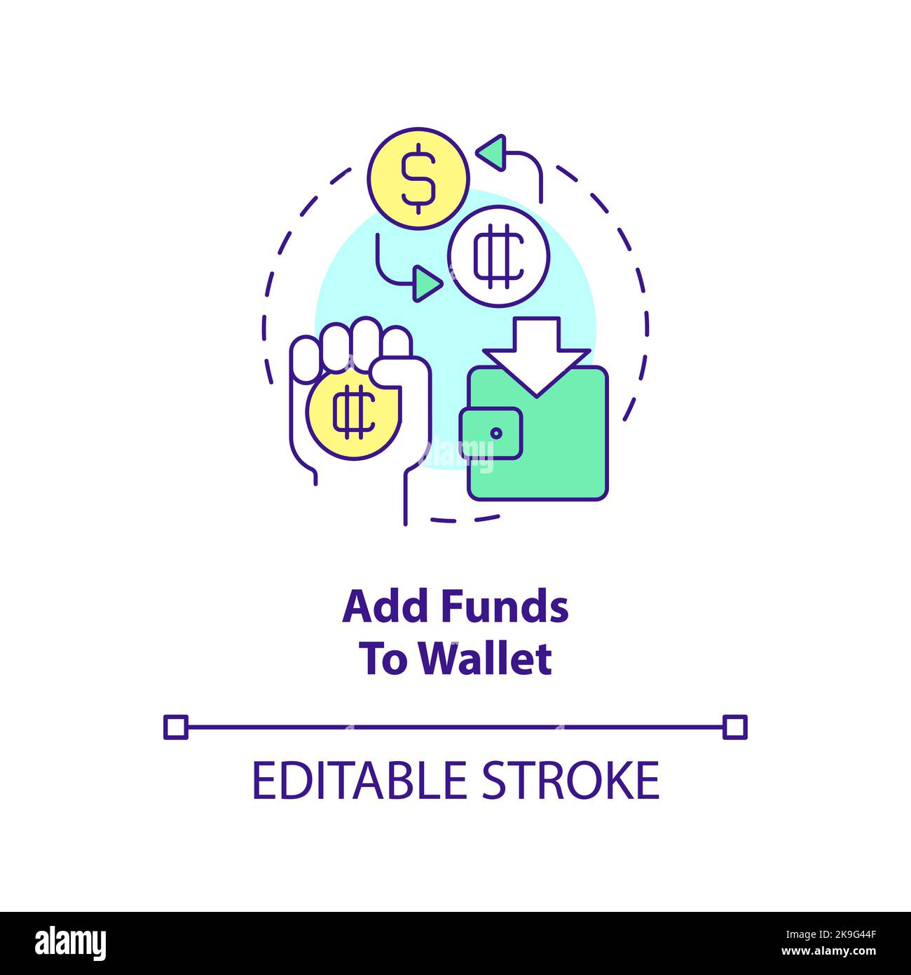 Add funds to wallet concept icon Stock Vector Image & Art - Alamy