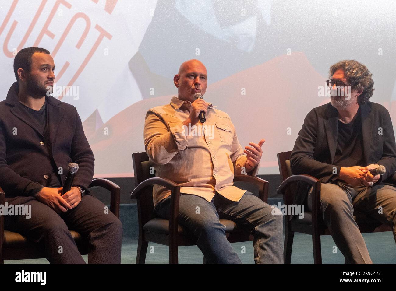 Director Karim Amer, Steve Schmidt, The Lincoln Project co-founder, and ...