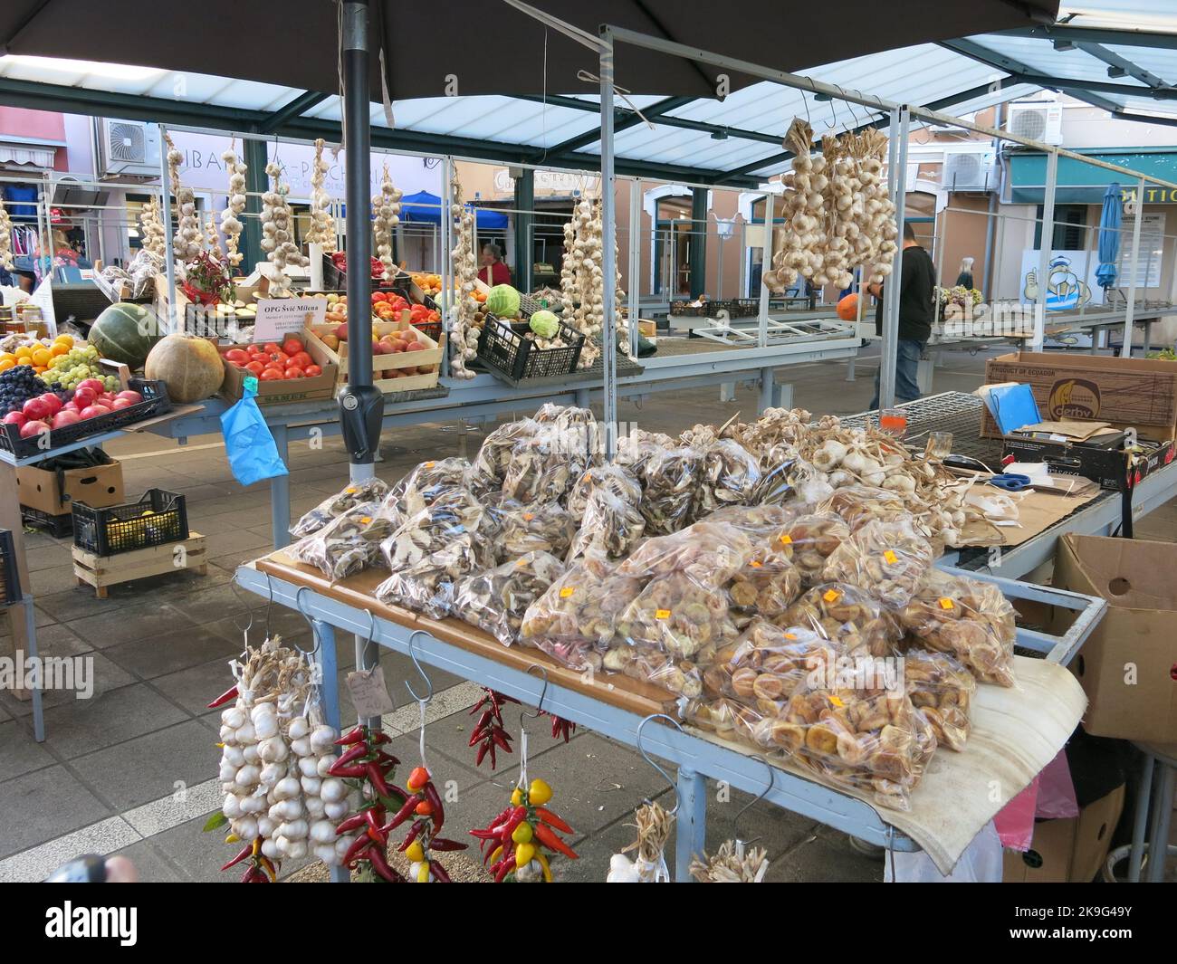 The small marketplace, known as The Green Market, sells fresh produce ...