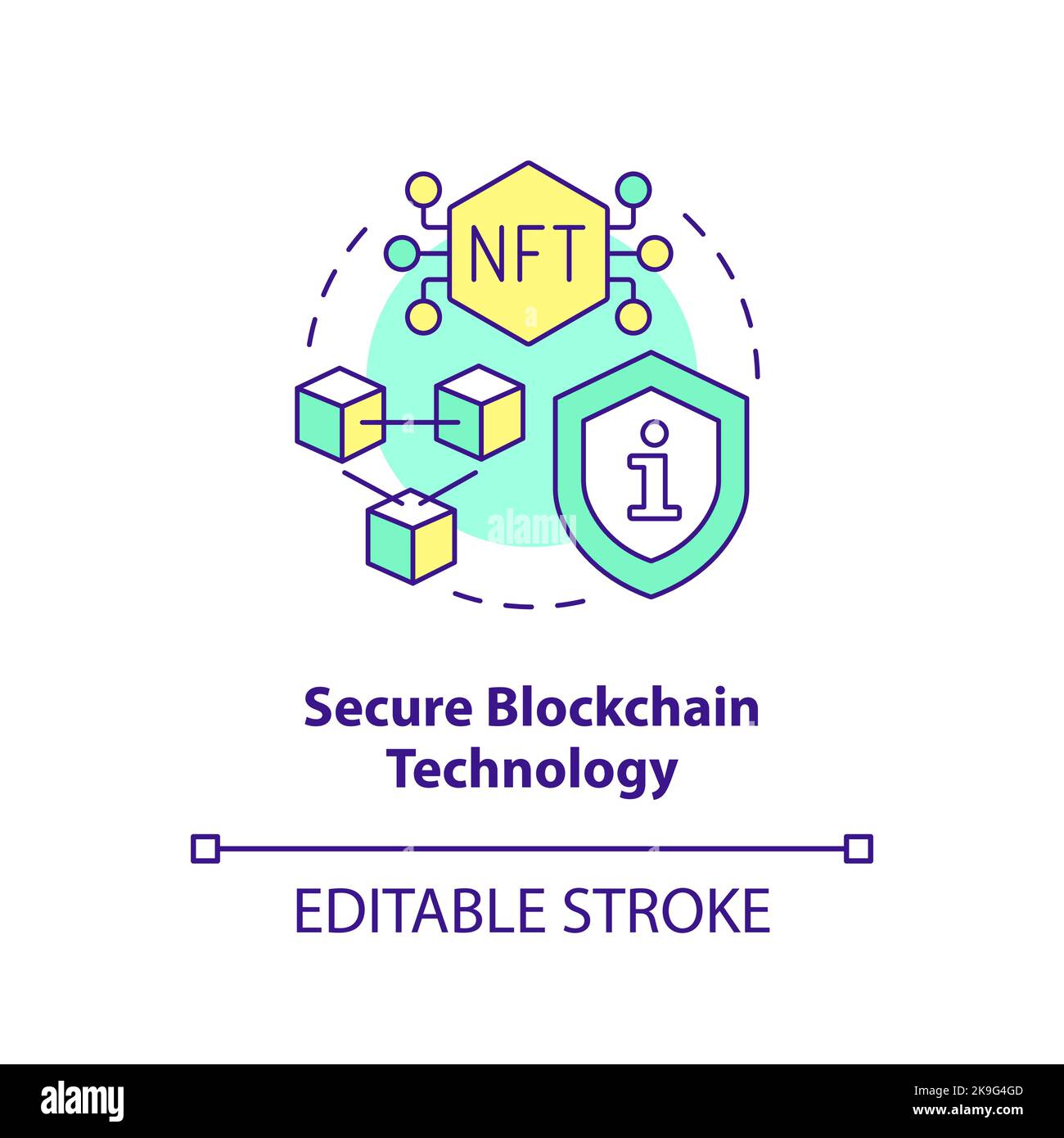 Secure blockchain technology concept icon Stock Vector Image & Art - Alamy