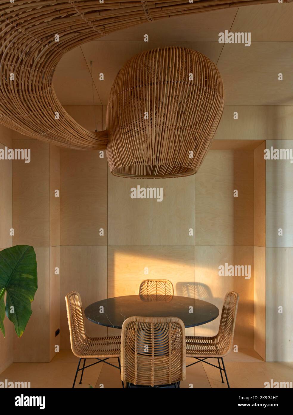 Office space with curvaceous Rattan installation. Ice Ball Factory ...