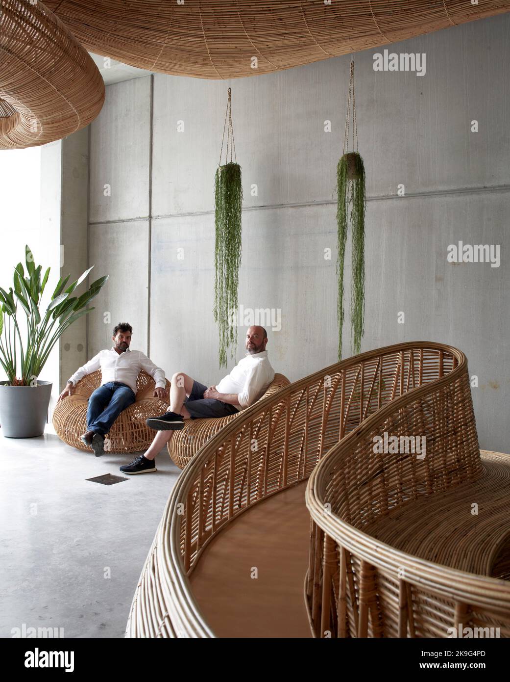 Rattan furniture with factory owner and architect. Ice Ball Factory ...