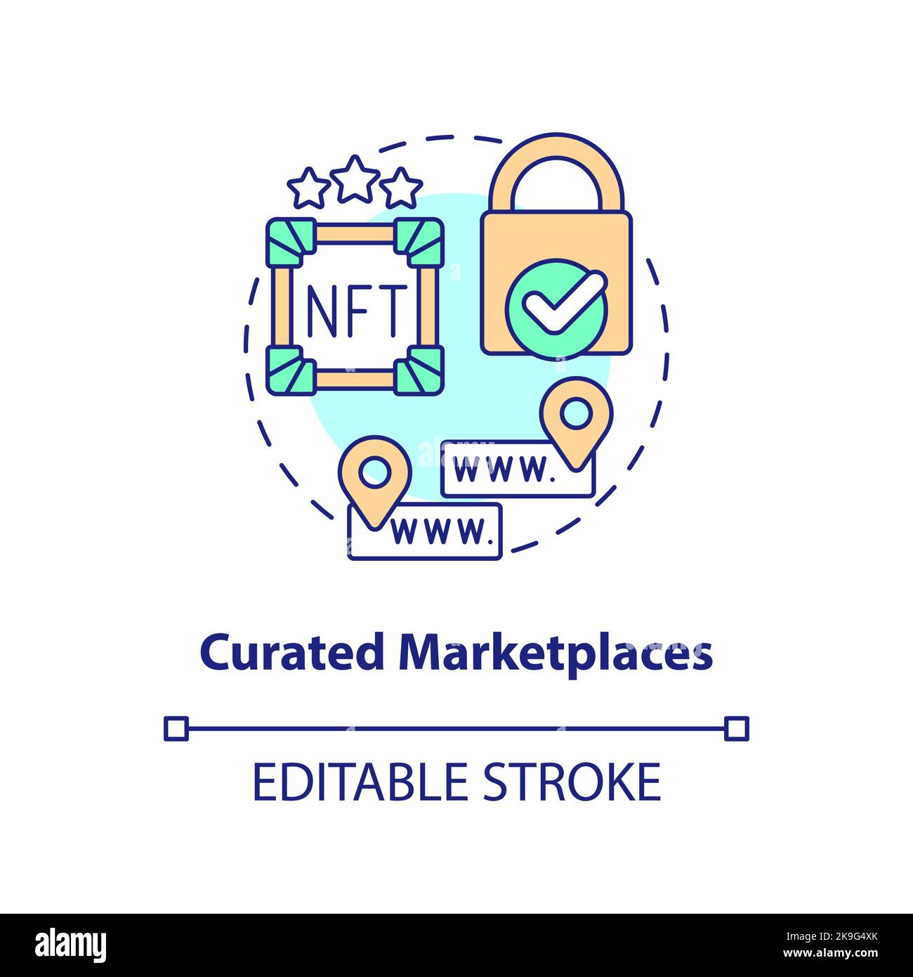 Curated marketplaces concept icon Stock Vector Image & Art - Alamy