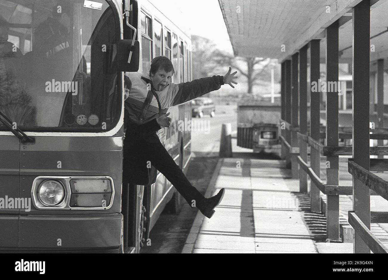 1987, historical, teachers strike, bus stop, celebrating a day out of ...