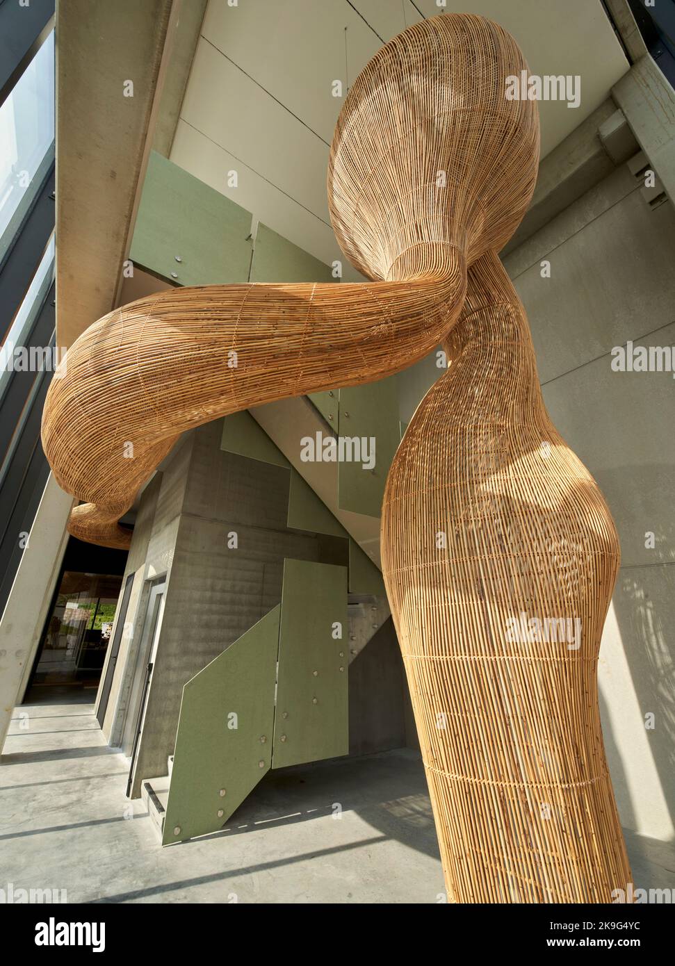 Factory entrance with curvaceous Rattan installation. Ice Ball Factory ...