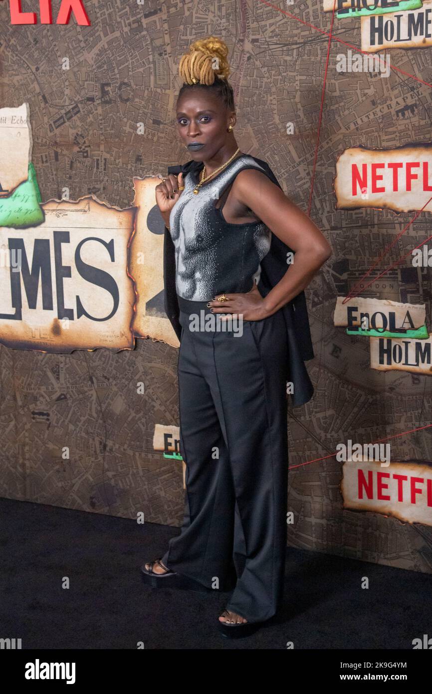 Sharon Duncan-Brewster attends Netflix's "Enola Holmes 2" world premiere at The Paris Theatre in ...