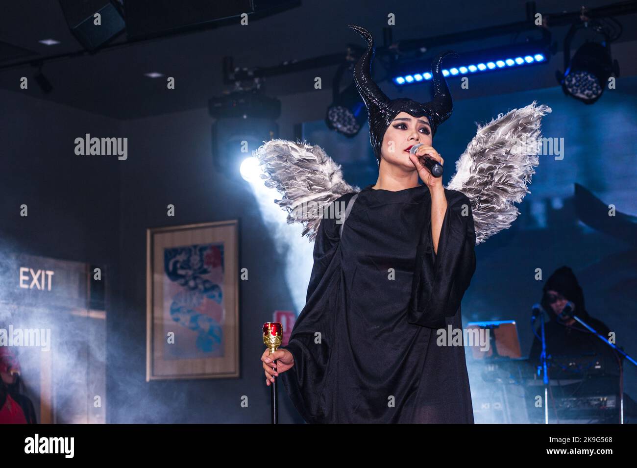 The Filipino band, Band@Work, plays a Halloween show at The Hard Rock ...