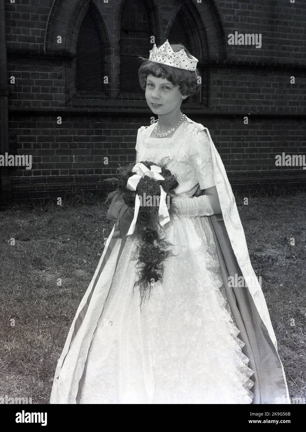 1962, historical, May Day, young teenage girl, this year's May Queen ...
