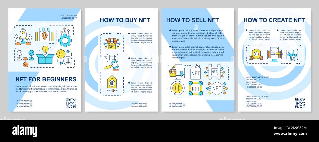 NFT guide for beginners blue brochure template Stock Vector Image & Art ...