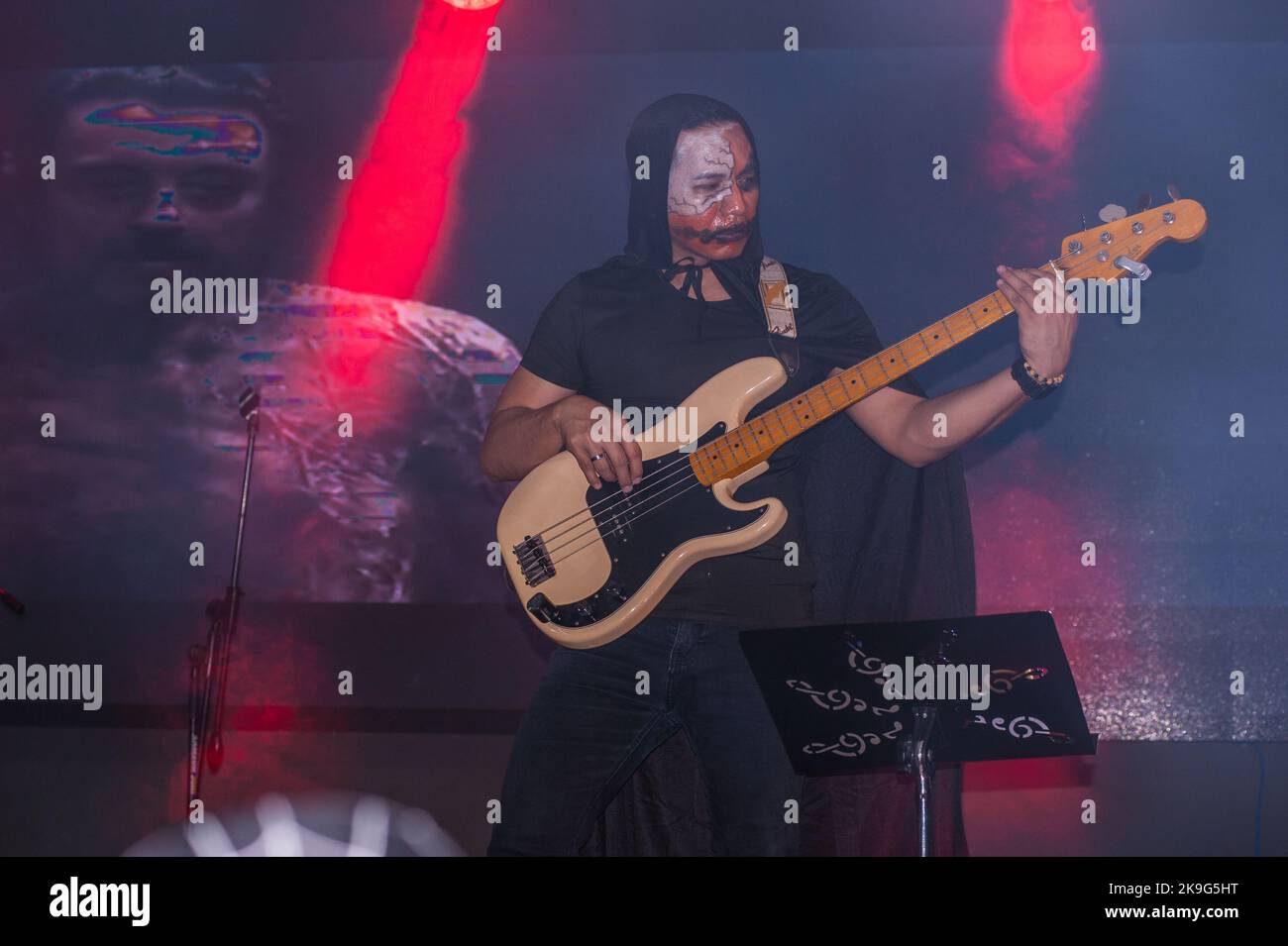 The Filipino band, Band@Work, plays a Halloween show at The Hard Rock ...