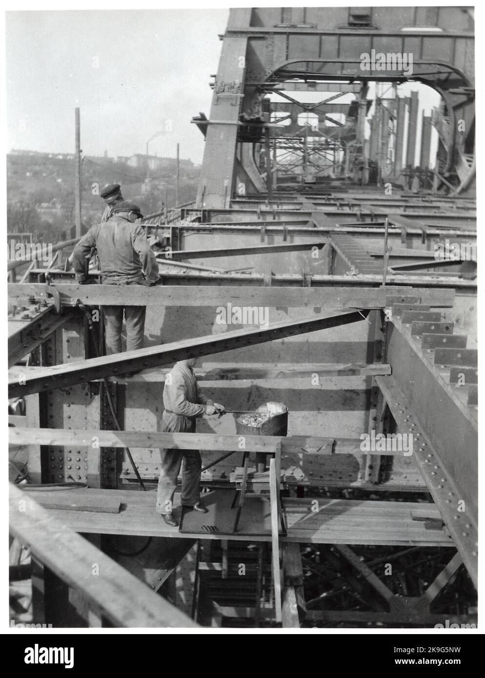 The steel structure is ripped together on Årstabron Stock Photo - Alamy