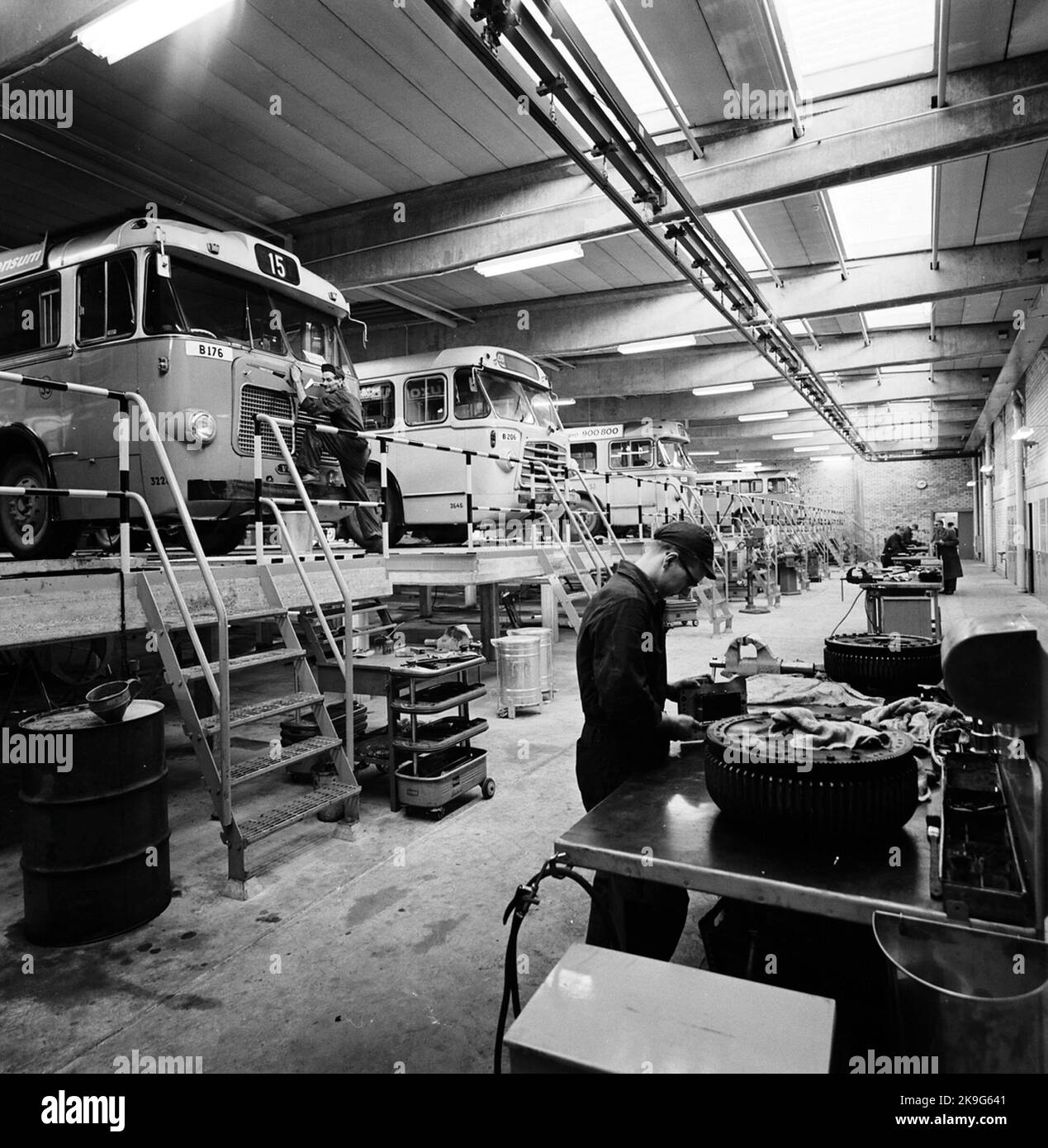 State Railways, SJ Car Transport Råsta Bus Garage Stock Photo - Alamy