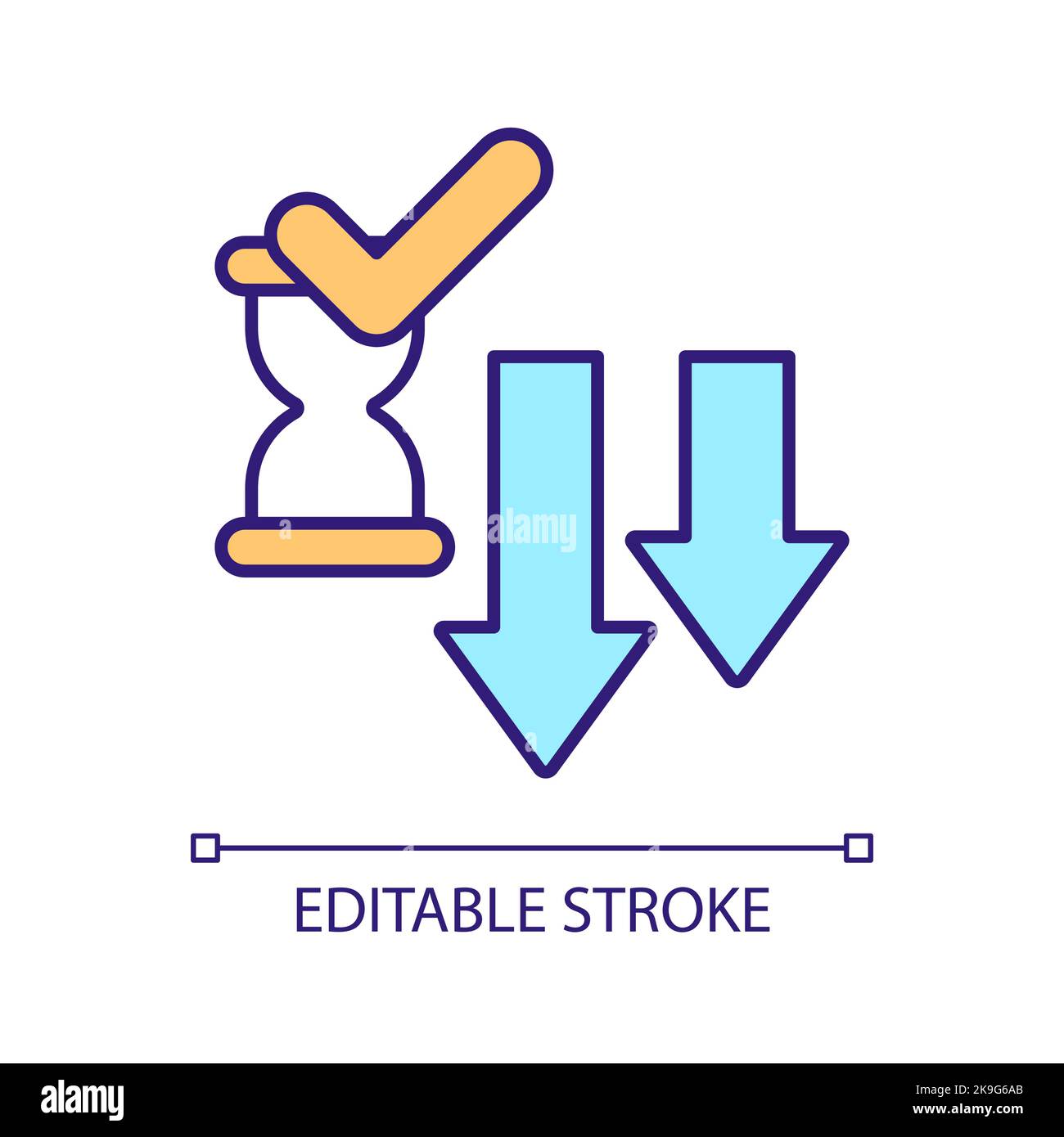 Reduce spending time RGB color icon Stock Vector Image & Art - Alamy