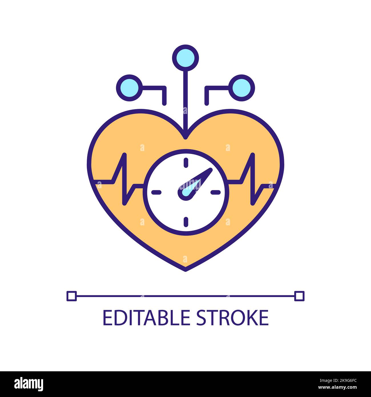 Heartbeat measurement RGB color icon Stock Vector Image & Art - Alamy