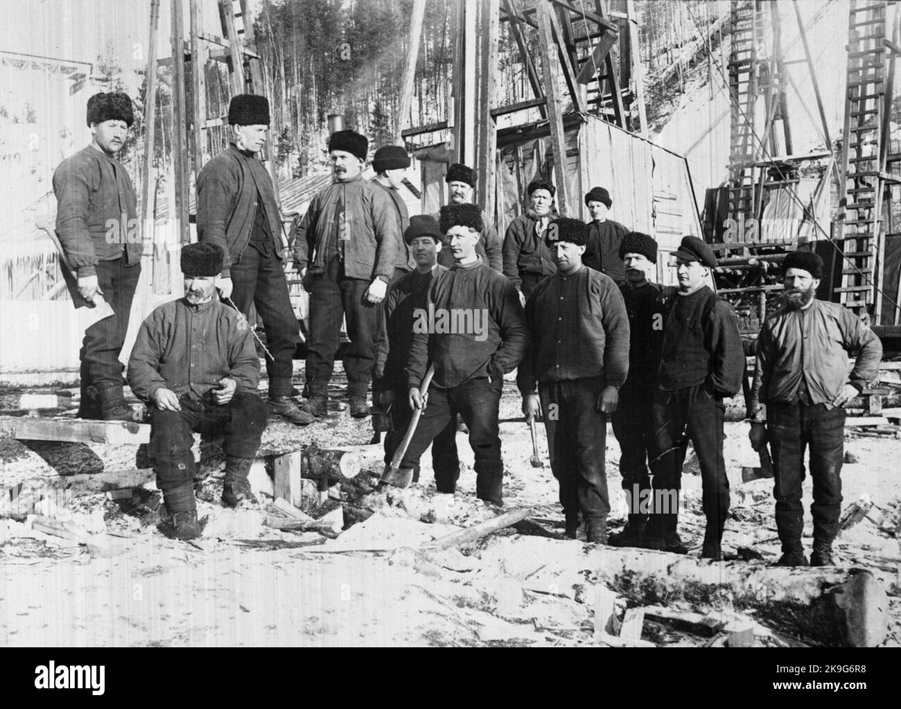 Carpentry team when construction of bro Stock Photo - Alamy