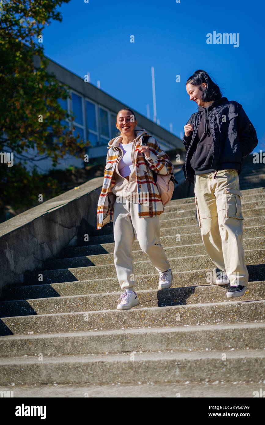 Two beautiful high school girls just finished with school for the week ...