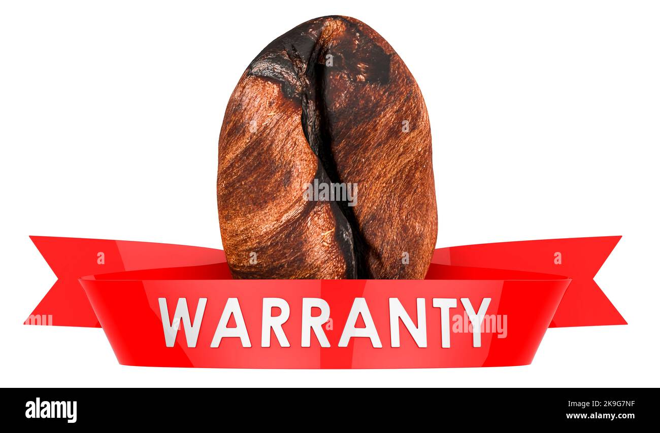 Coffee bean warranty concept. 3D rendering isolated on white background ...