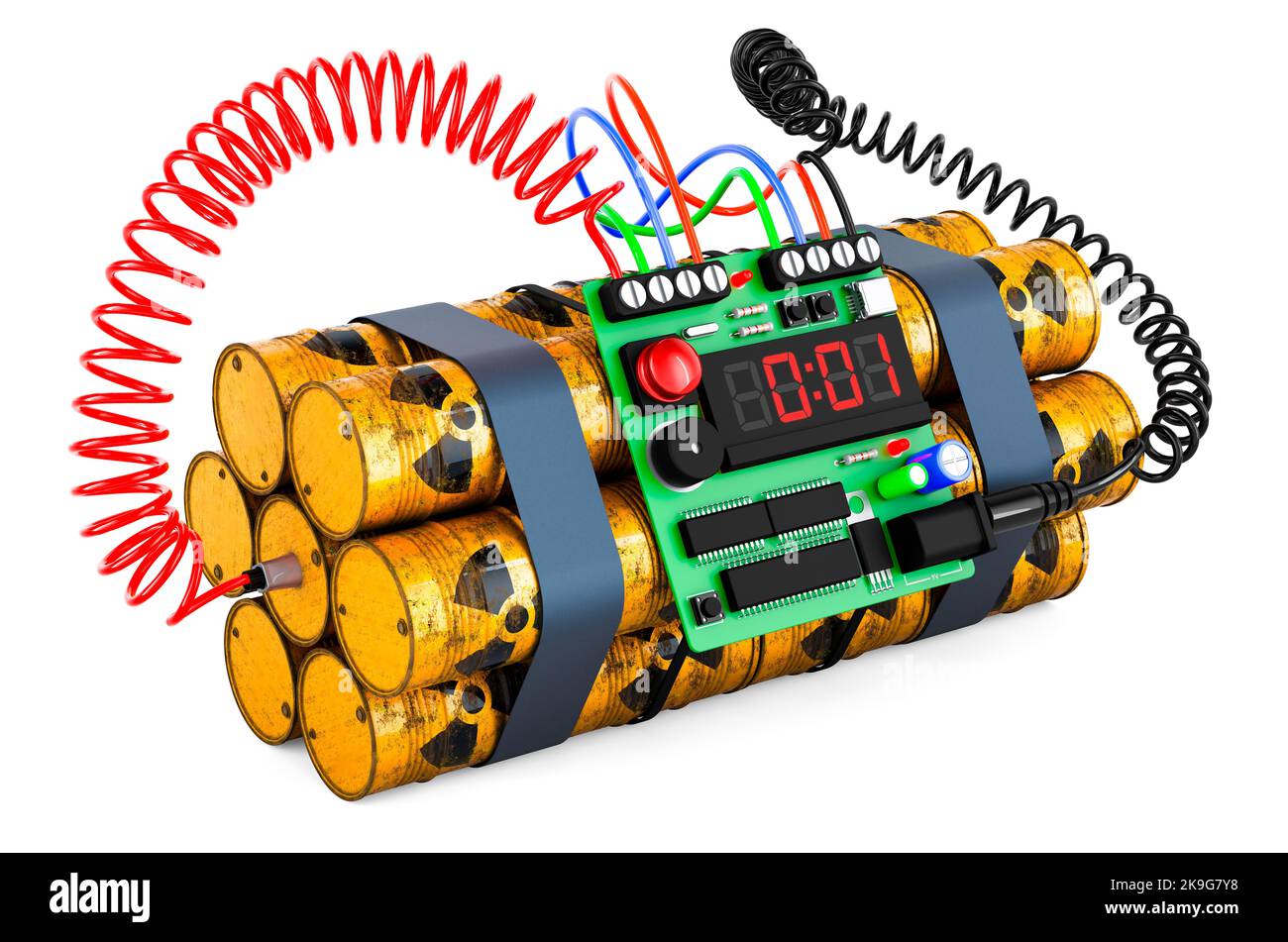 Dirty bomb, 3D rendering isolated on white background Stock Photo - Alamy