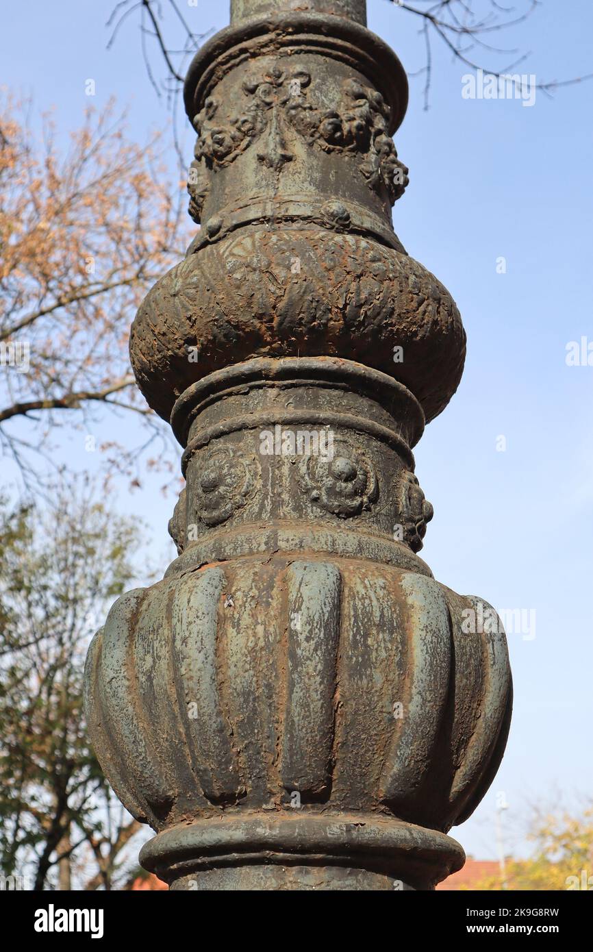 Old style electricity pylon close-up Stock Photo - Alamy
