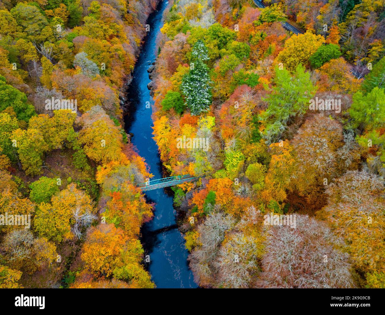 Killiecrankie, Scotland, UK. 28th October 2022. Aerial view of ...