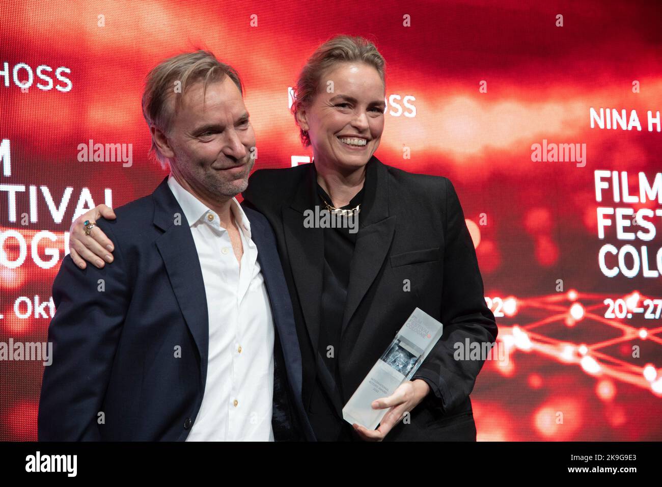 Actress Nina HOSS receives the International Actors Award, left ...