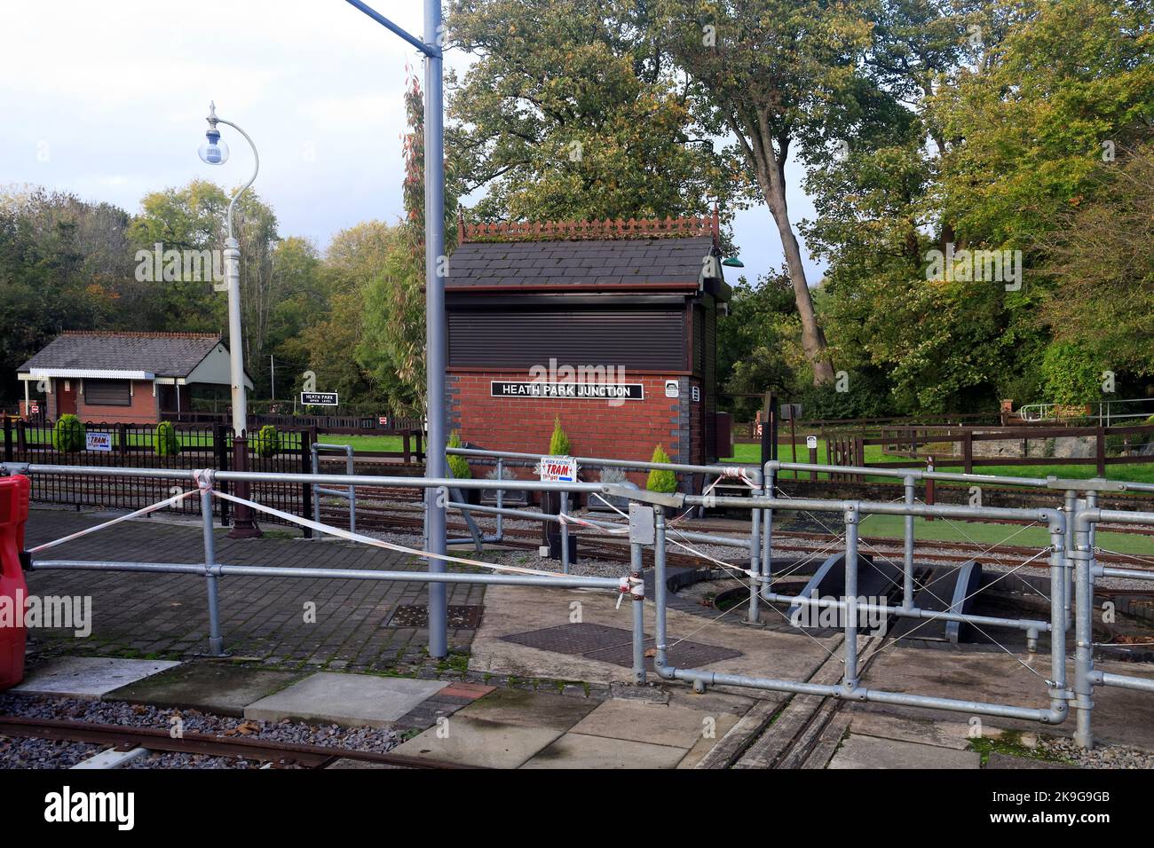Miniature railway, Heath Park views, Cardiff. October 2022. Autumn. cym ...