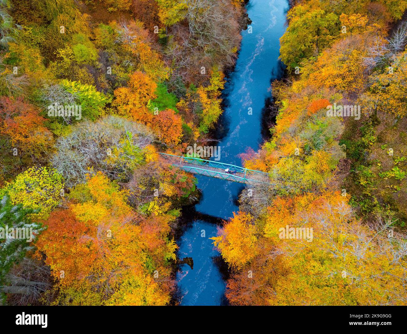 Killiecrankie, Scotland, UK. 28th October 2022. Aerial view of ...