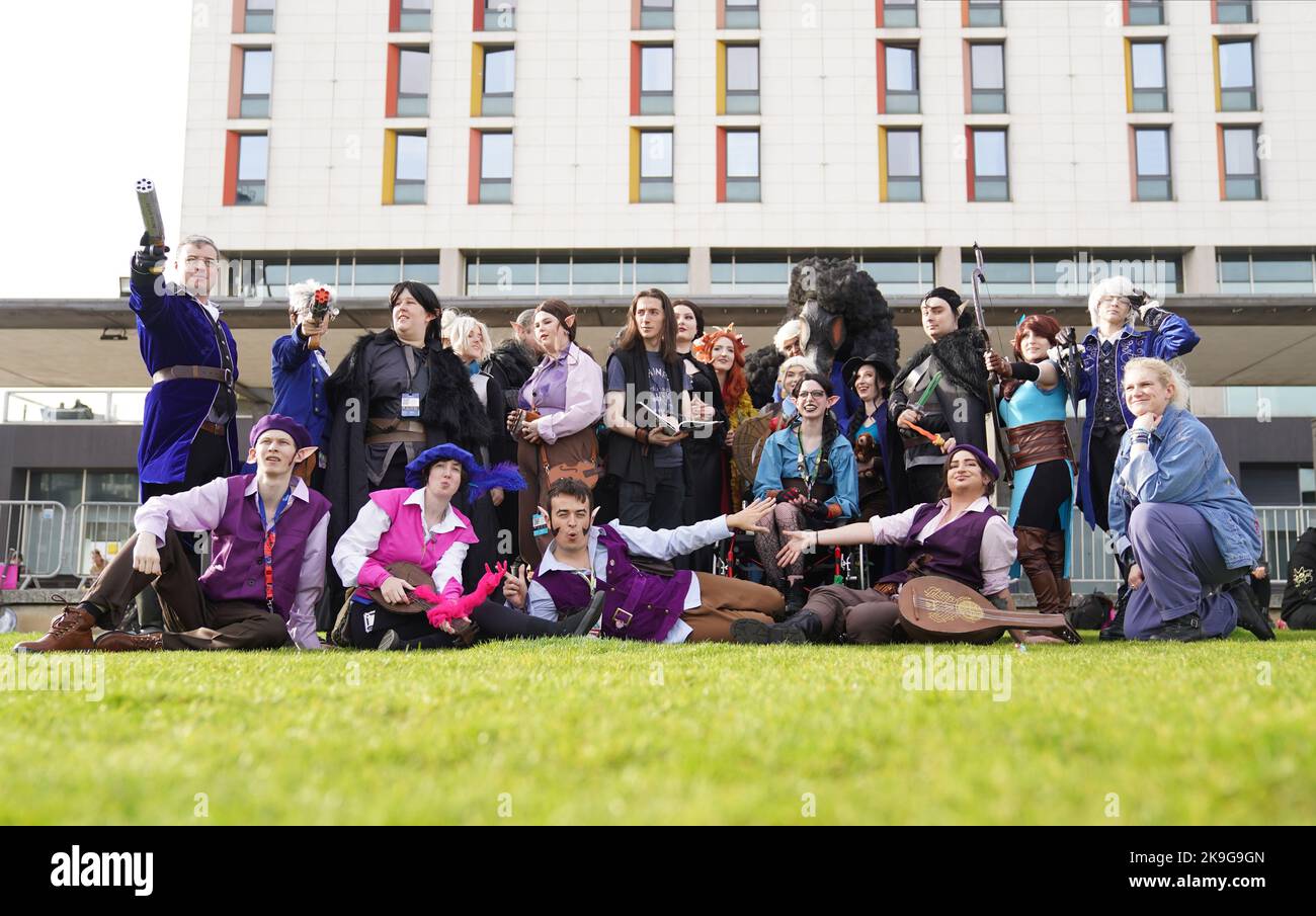 Visitor's dressed in costumes during MCM Comic Con at the ExCel London ...