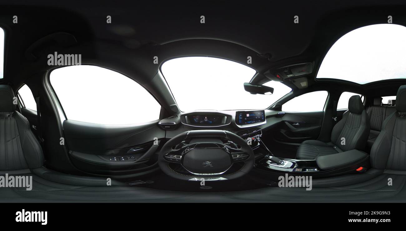 Peugeot 208 interior 360 panoramic photo car Stock Photo - Alamy
