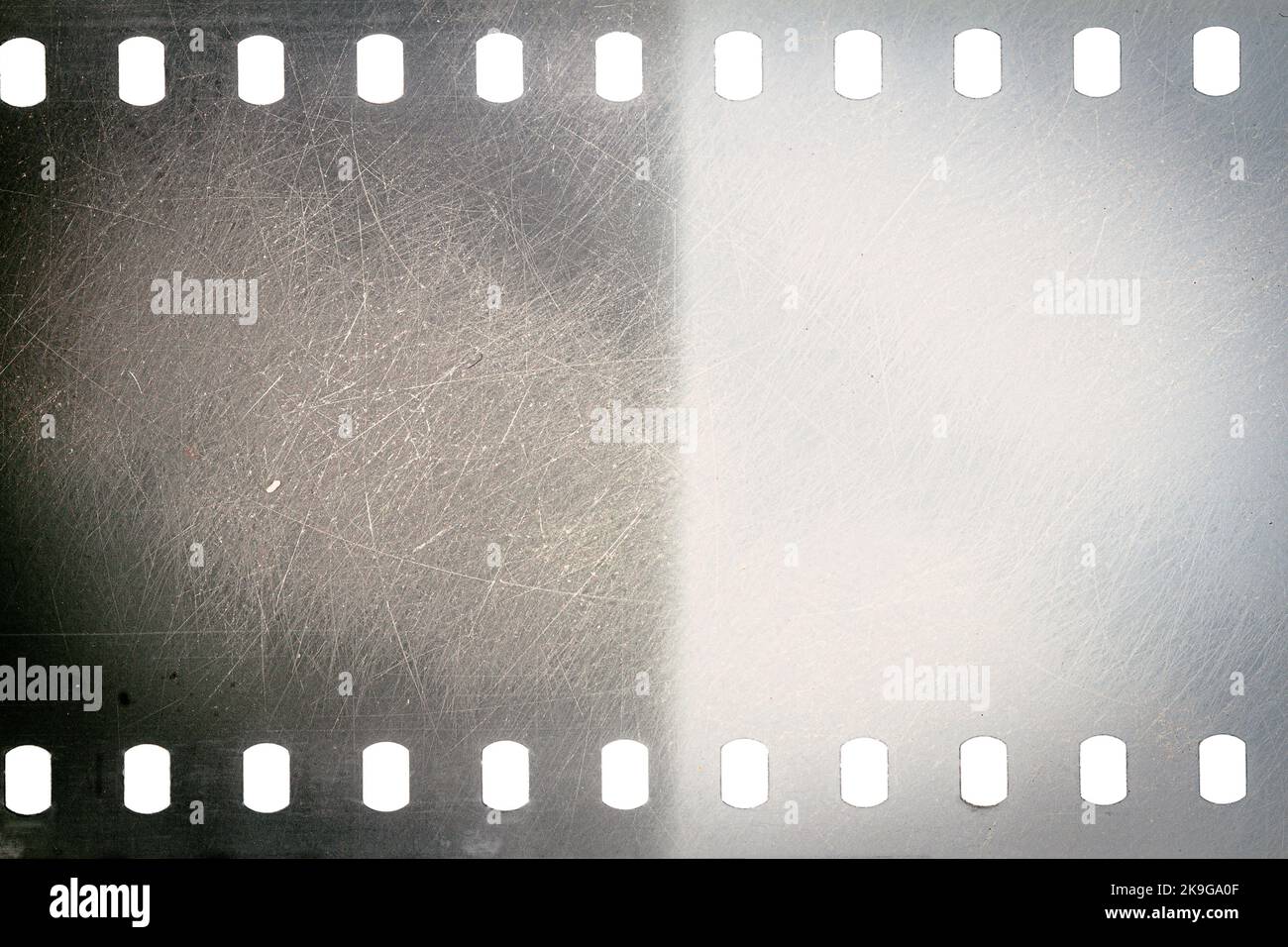Dusty and grungy 35mm film texture or surface. Perforated scratched ...