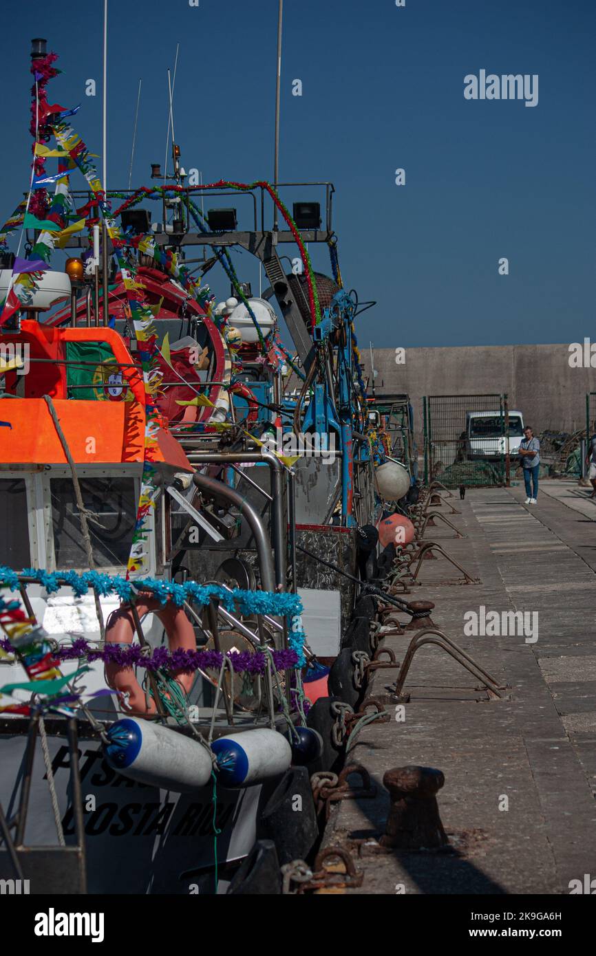 This picture of boats, is decorated for the procession, at the occasion ...
