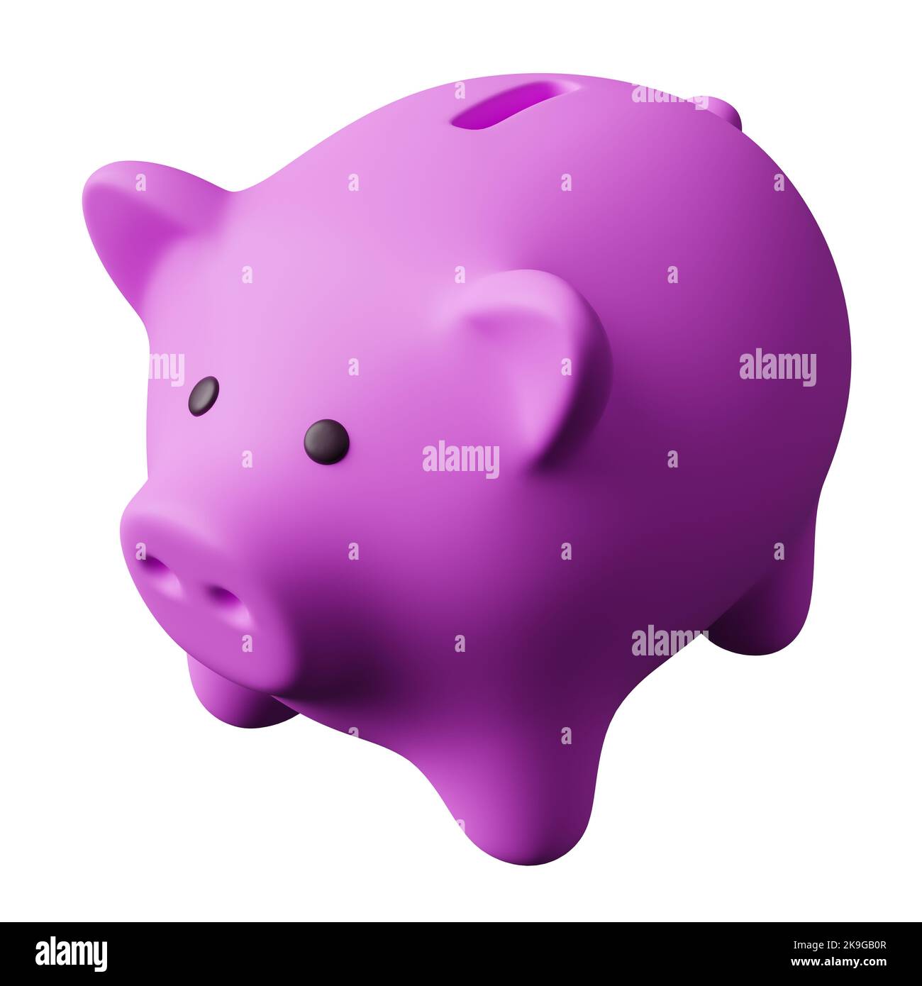 Small pink piggy bank on white background .3d rendering Stock Photo - Alamy