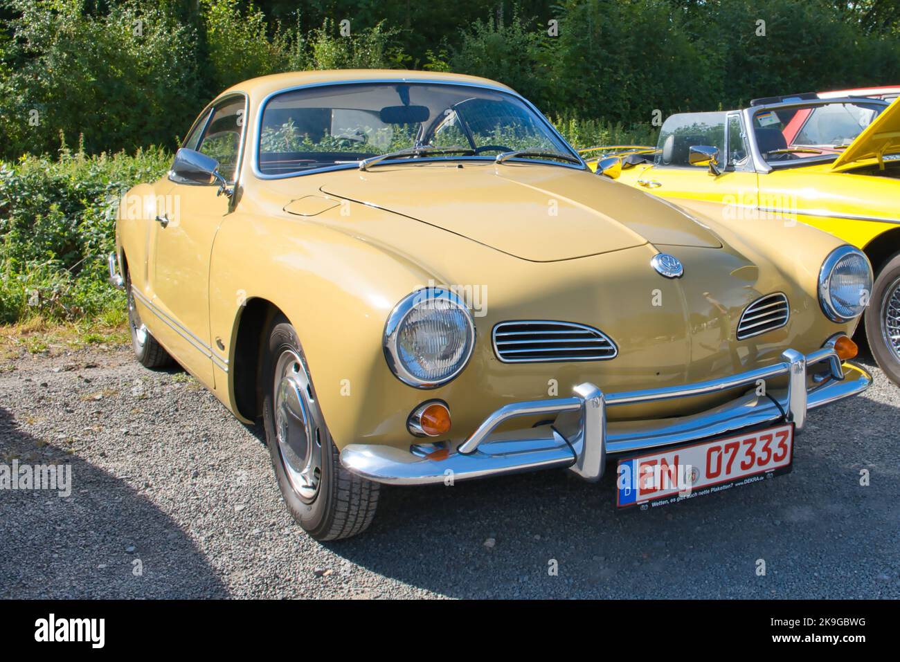 VW Karmann Ghia 1500 coupe, produced from 1955 - 1974, front view Stock ...