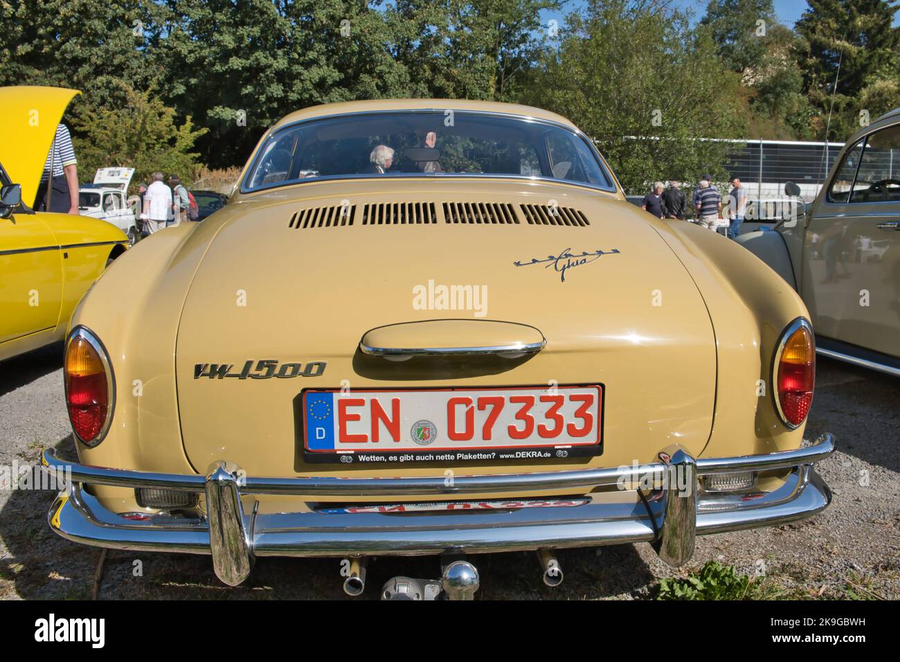 VW Karmann Ghia 1500 coupe, produced from 1955 - 1974, rear view Stock ...