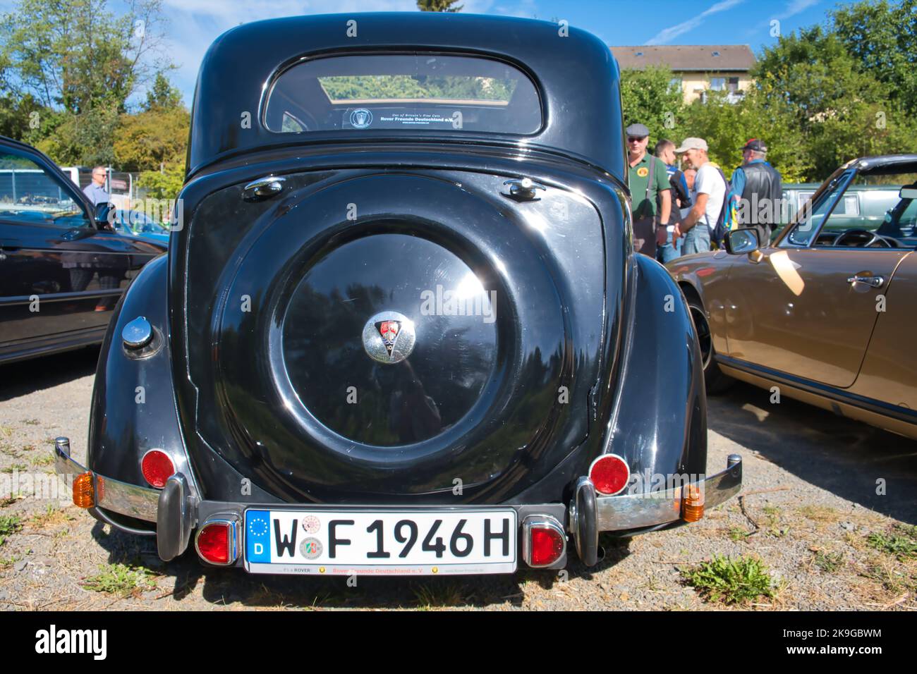 Black Rover P2 from 1946, oldtimer, classic car, rear view Stock Photo ...