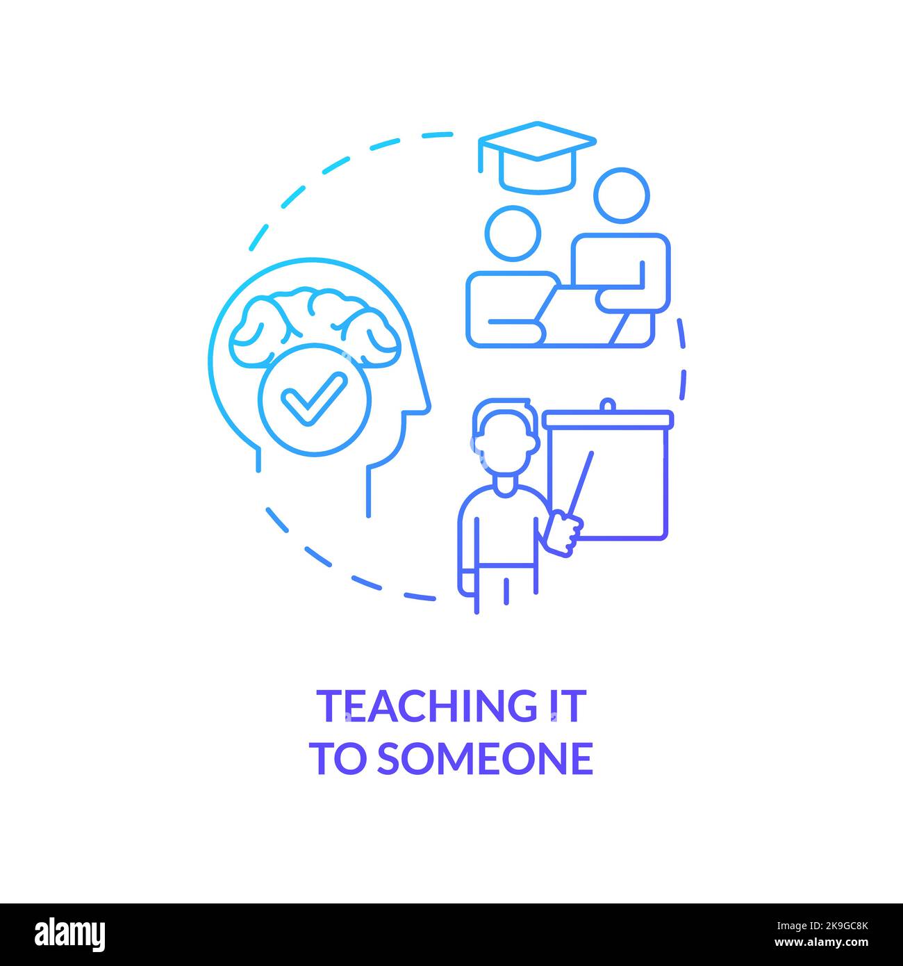 Teaching information to someone blue gradient concept icon Stock Vector ...